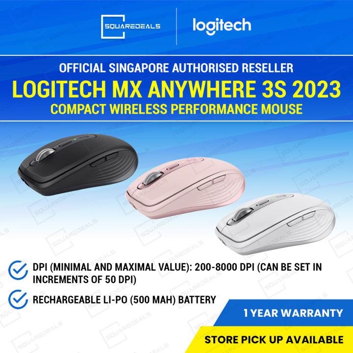 Logitech MX Anywhere 3S Wireless Bluetooth Silent Mouse 2023 Graphite ...