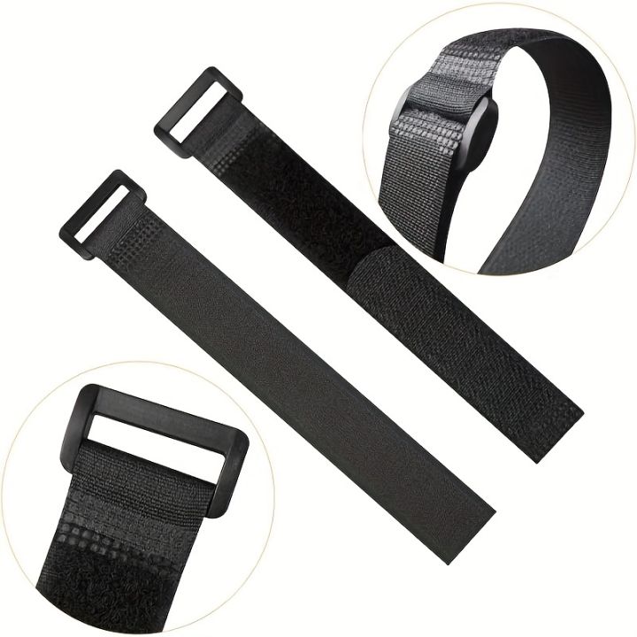 Black 2*30cm Reusable Nylon Reverse Buckle Velcro Self-adhesive Velcro ...