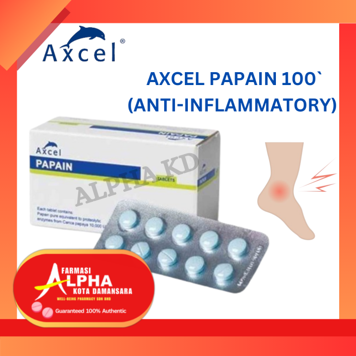 AXCEL PAPAIN 10,000 USP 100`table (ANTI-INFLAMMATION AND REDUCE ...