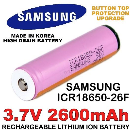 ORIGINAL Samsung 26F 18650 2600mAh Rechargeable Lithium ion 3.7V Li-Ion ...