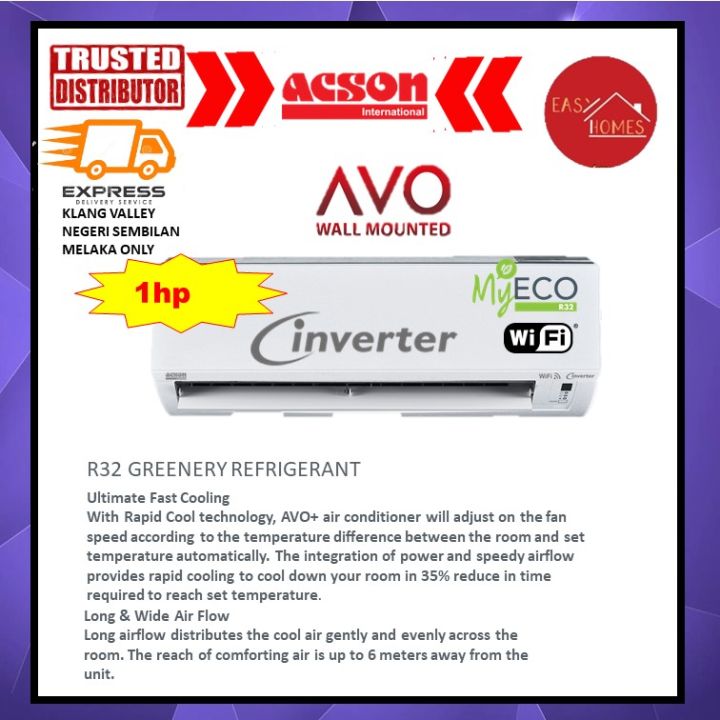 ACSON AVO WIFI INVERTER - AVO AIRCOND INVERTER - 1HP | Lazada