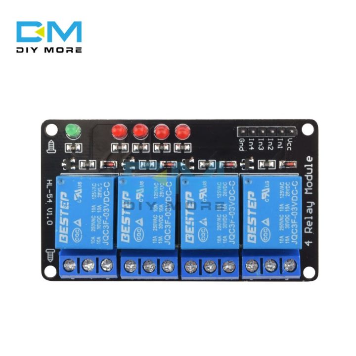 diymore 3V 3.3V 4-channel Relay Module Low Level Trigger with Light Relay Output 4-channel Relay ...