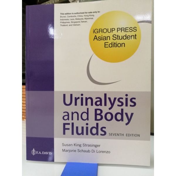 Urinalysis and Body Fluids 7th Edition by Strasinger, C2021 | Lazada PH
