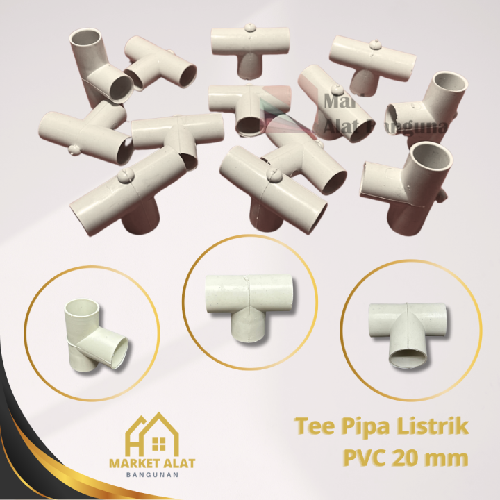 Tee Pipa Listrik PVC 20mm / Sambungan Pipa Listrik Conduit T 20 mm ...