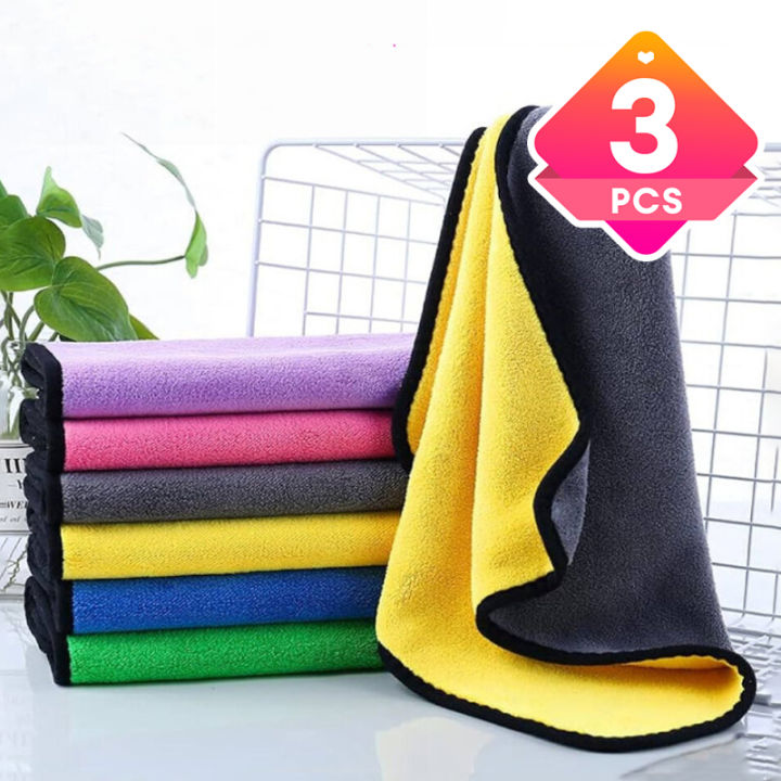 3pcs Kain Lap Tebal Superfiber untuk Mobil Ukuran 30x60Cm | Kain lap ...