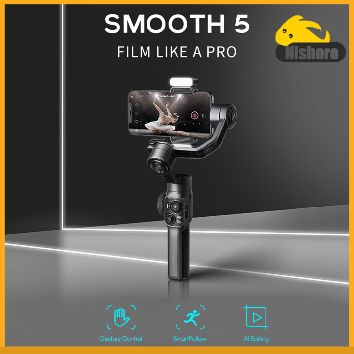 nishore- Zhiyun Smooth 5 Handheld 3-Axis Smartphone Gimbal Stabilizer with Dolly Zoom Smart ...