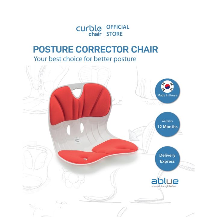 Ghế Curble Chair Wider màu đỏ, phù hợp với khoảng cân nặng người ngồi ...