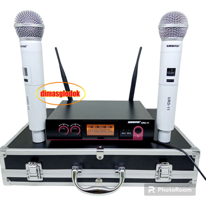 Mic Wireless SHURE URD11 Werles Mikropon URD-11 Mikrofon Tanpa Kabel URD 11 Mik Pegang Box Hard ...