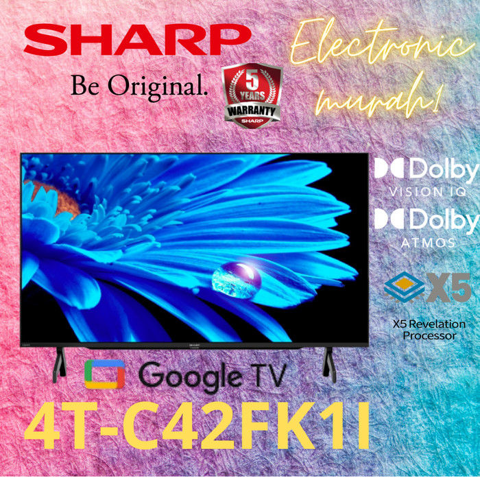 SHARP GOOGLE TV 4K 42INCH 4T-C42FK1I DOLBY ATMOS DOLBY VISION 42FK ...
