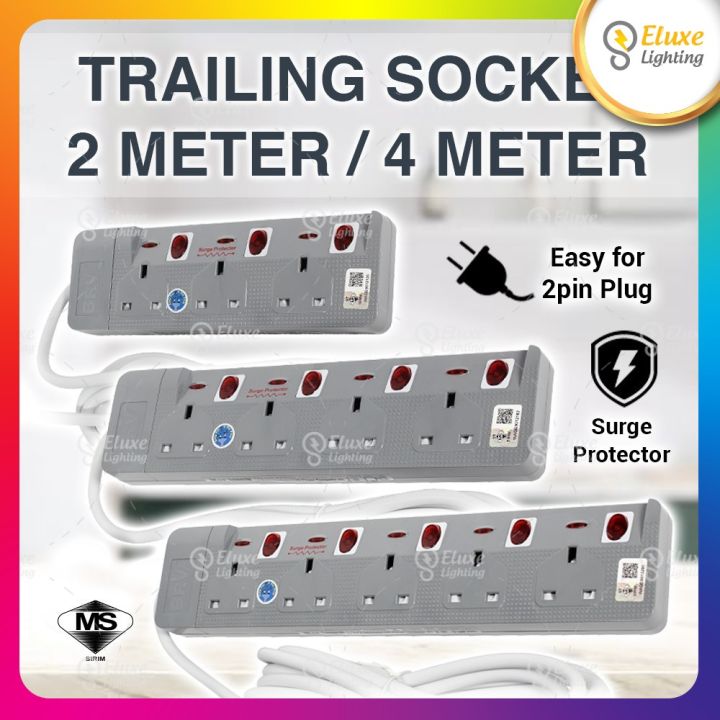 [SIRIM]3 Years Warranty BRV TRAILING SOCKET NEON 3Gang/4Gang/5Gang(Easy ...