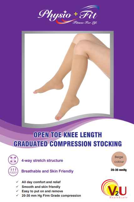 Physio-fit Open Toe THIGH / KNEE Length Compression Stockings/Socks ...