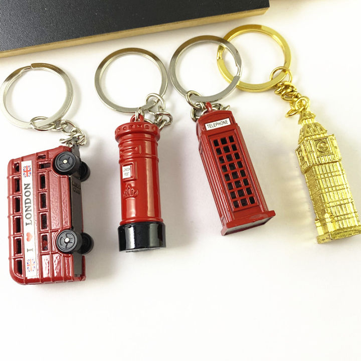 British Double-Decker Bus Keychain Telephone Booth keychain Big Ben ...