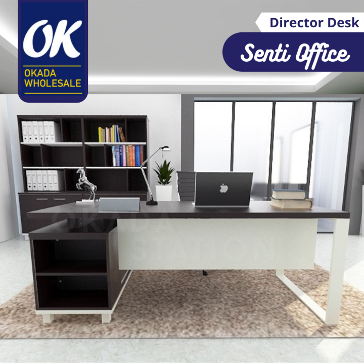 OKADA Director Table SENTI / Office Table with Drawer / Meja Pejabat ...