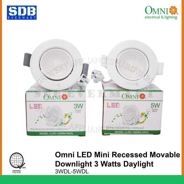 Omni-Downlight LED Mini Recessed Movable-3 5 Watts Daylight-[LLRC 100RM ...