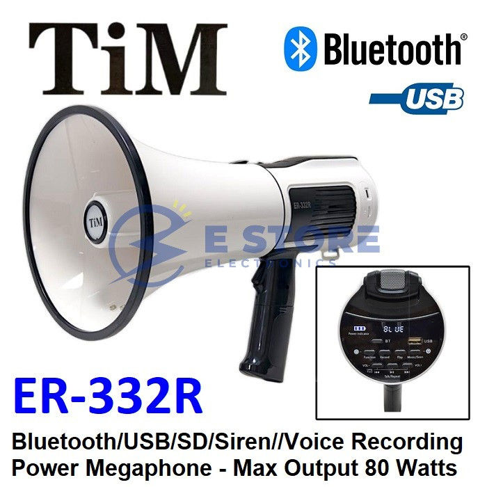 TIM ER-332R Bluetooth/USB/SD/SIREN/Voice Recording Power Megaphone ...