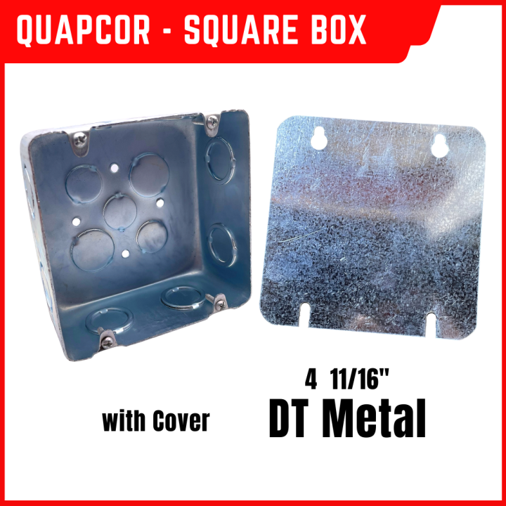 Square Box Deep Tight Metal Quapcor Size: 4-11/16" w/ Cover SET (SBDTQ ...