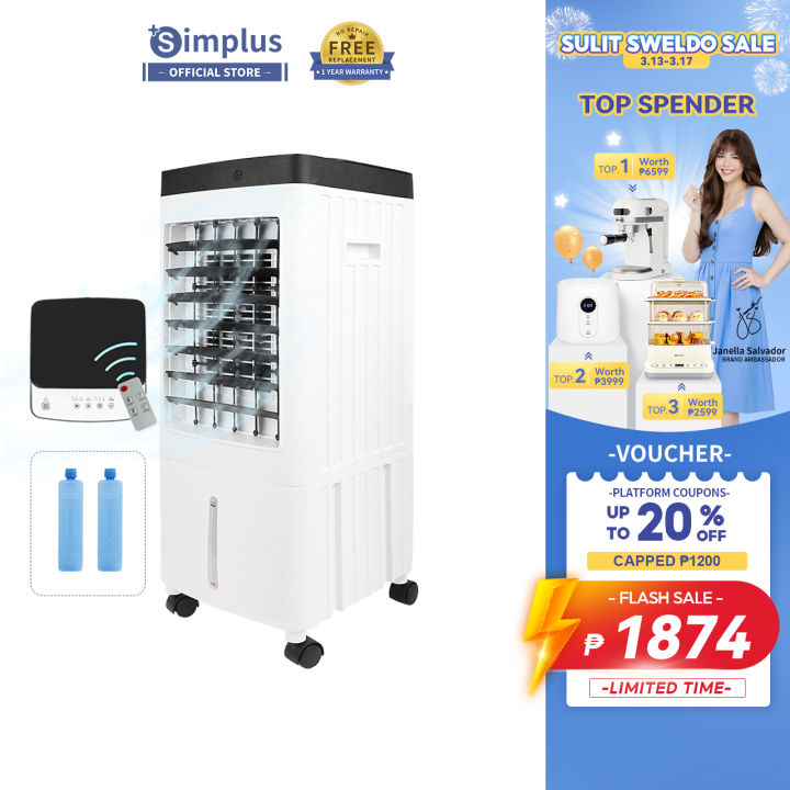 Simplus Air Cooler Air Conditioner Remote Control Fan Mobile Evaporative Fan Spay Fan 10L Water ...