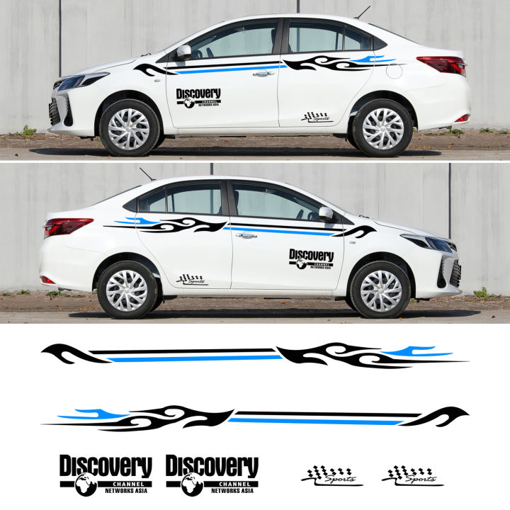 2Pcs DIY Universal Vinyl Auto Racing Body Door Side Stripe Graphic ...