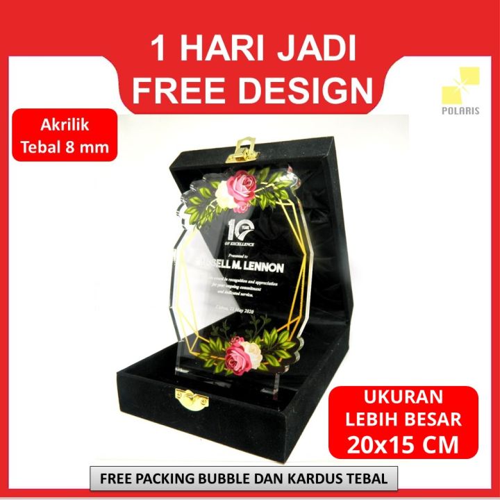 20x15CM PLAKAT AKRILIK + BOX MURAH - CUSTOM PLAKAT PIALA AKRILIK TROPHY ...