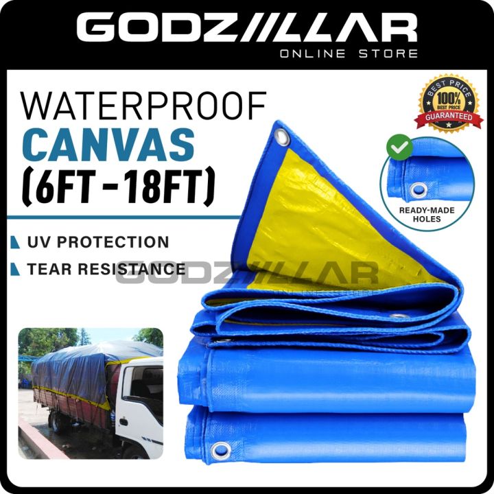 Waterproof Blue Canvas Tarpaulin Sheet | 6ft 8ft 9ft 10ft 12ft 15ft ...