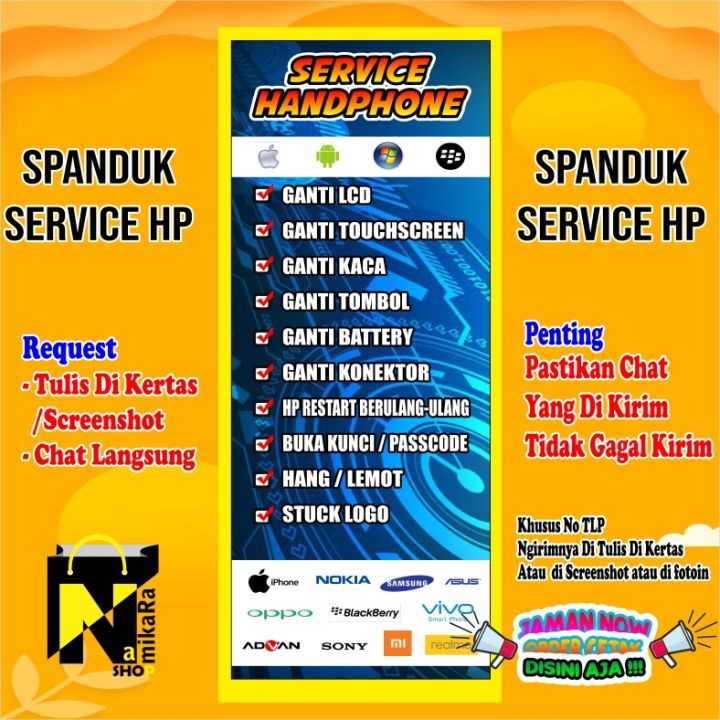 spanduk banner Service HP dan service handphone terbaru ukuran 160x60 ...