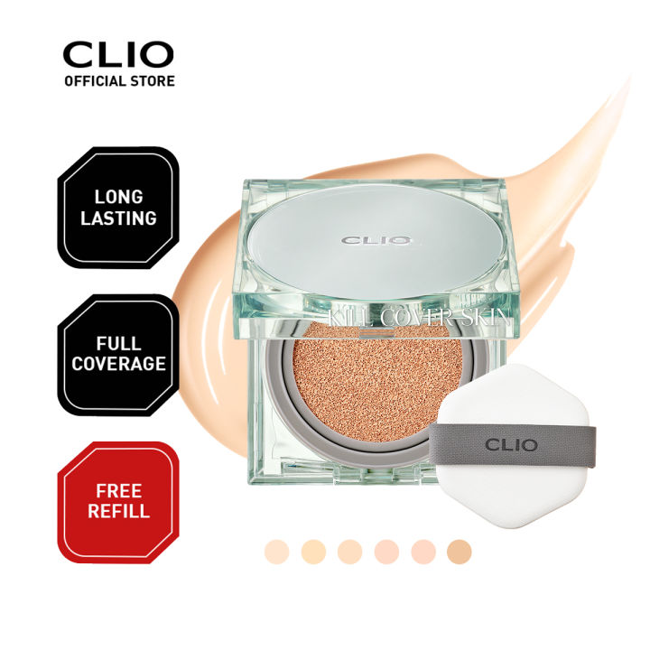 CLIO Kill Cover Skin Fixer Cushion SPF50+ PA+++ 15g*2 | Lazada PH