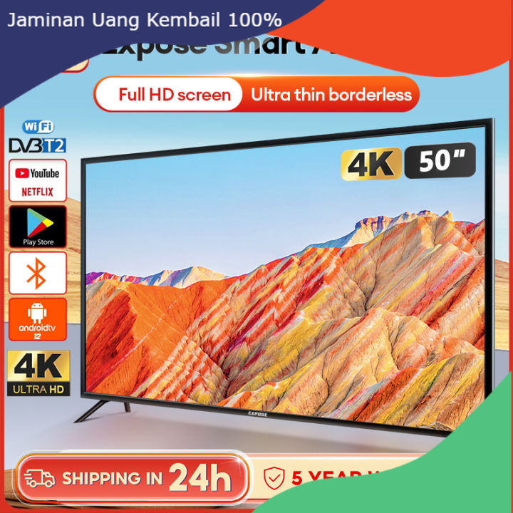 TV 50 Inch Smart TV Android 50 inch 4k UHD LED Televisi Andorid OS ...