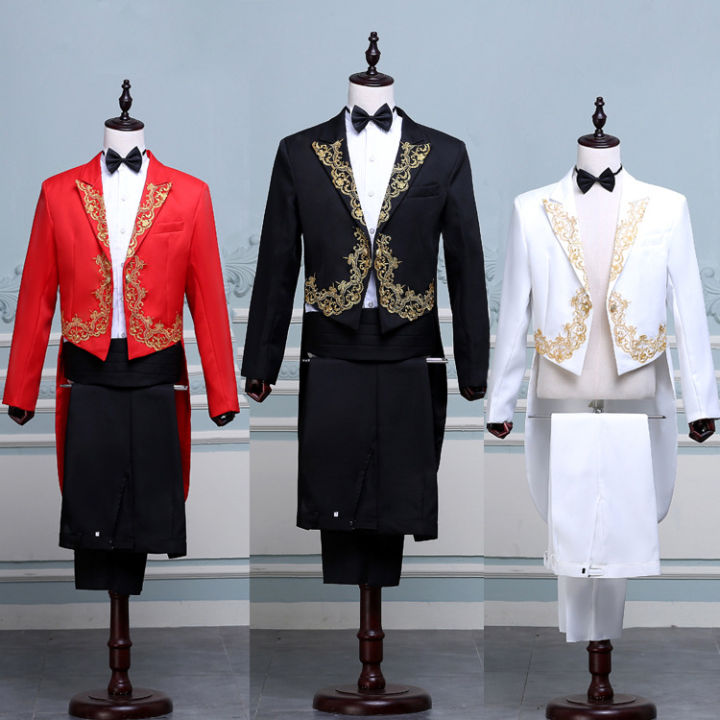 Tailcoat Suit Set For Men 2025 Singer Host Choir Conductor Stage ...