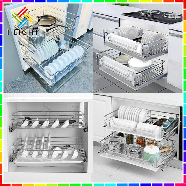 2pcs Pull Basket 304 Cabinet Professional Pull Basket 2 in 1 pull out ...