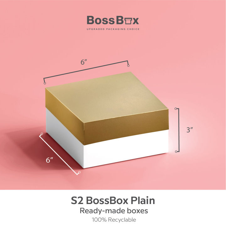 Boss Box S2 6" x 6" x 3" PLAIN Pre-formed Boxes (5pcs / pack) | Lazada PH