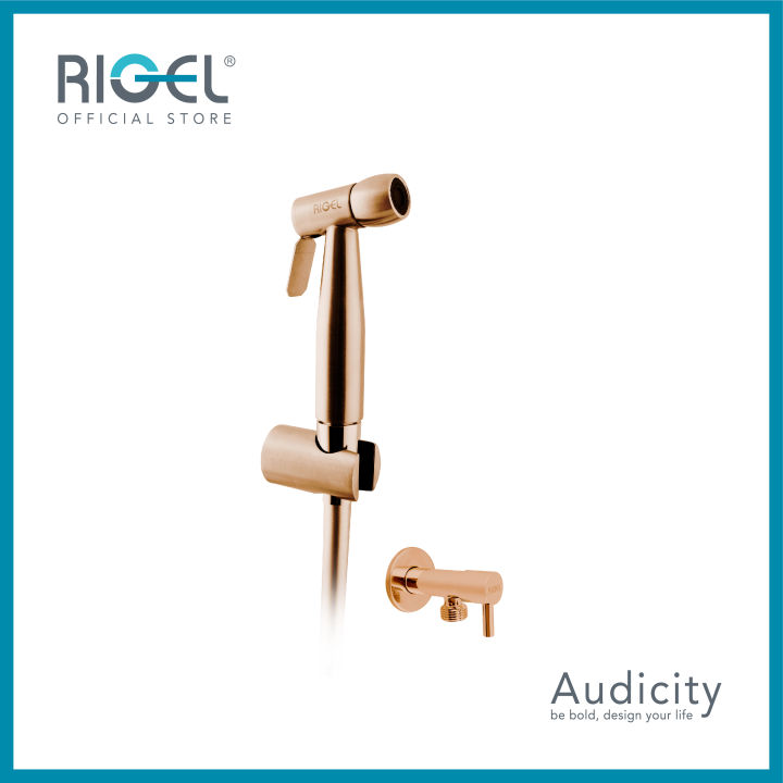 RIGEL Bidet Spray Set Rose Gold (Angle Valve & Bidet Sprayer) - SA8200 (RGP) | Lazada Singapore