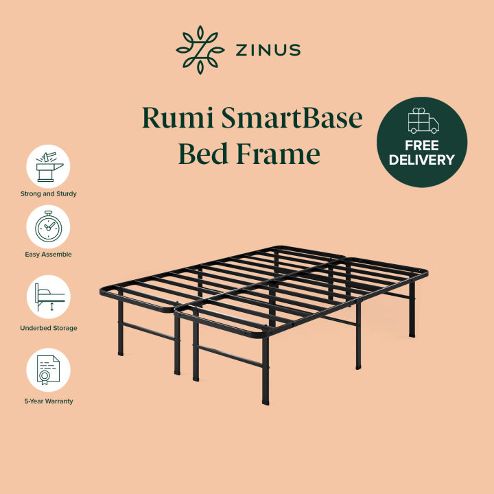 Bed Frame Zinus Smart Base Metal Black | Lazada Singapore