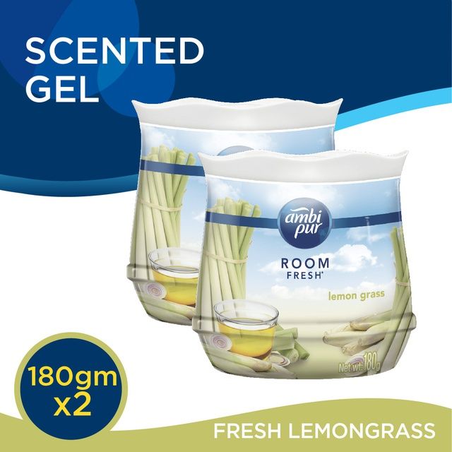 Ambi Pur Room Fresh Air Refreshing Gel Lemon Grass 180g x 2 | Lazada