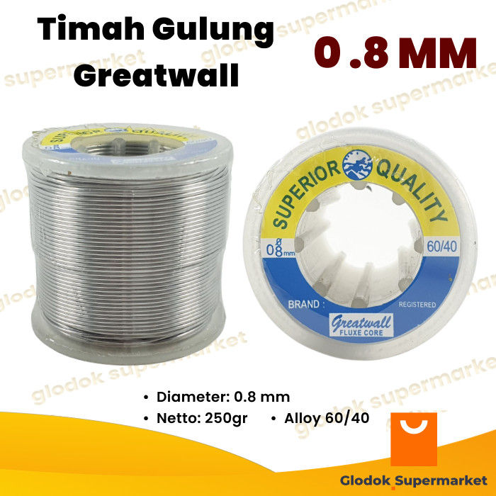 Timah Solder Greatwall 0.8mm 250 gram Timah Roll 0.8 mm 1/4kg | Lazada ...