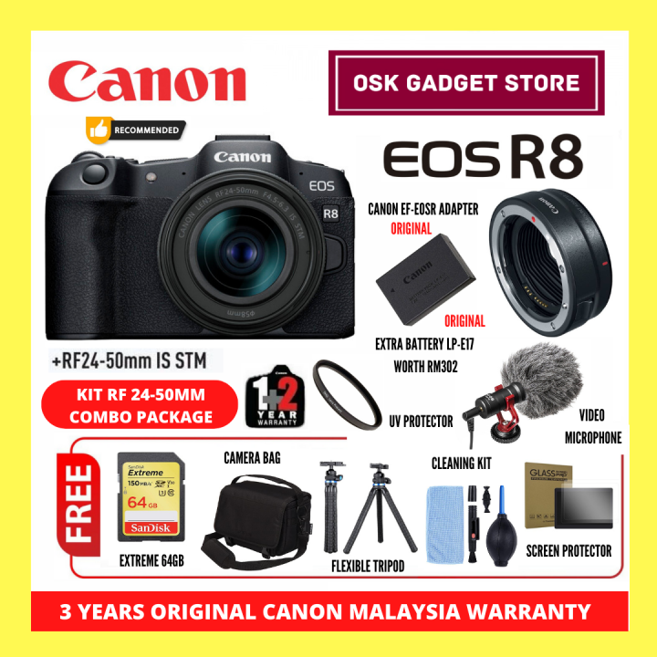 Canon EOS R8 eosr8 Full Frame mirrorless Camera | Body Only & Kit ...