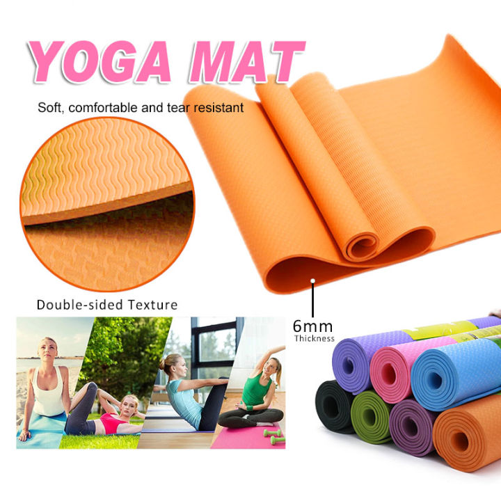 [Ready Stock] TPE Yoga Mat Soft High Density EXTRA THICK Yoga Mat Anti ...
