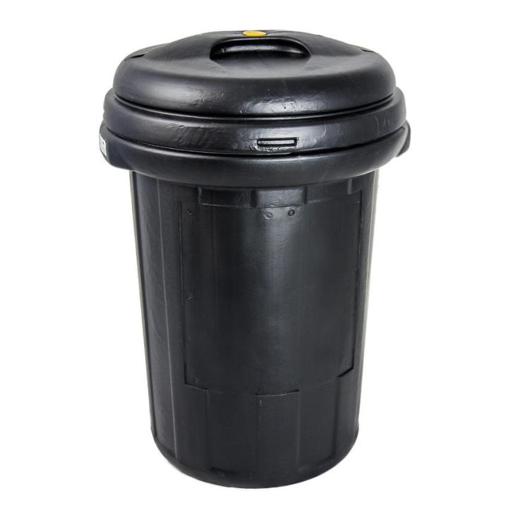 120L Fiber Dustbin (Black) | Lazada