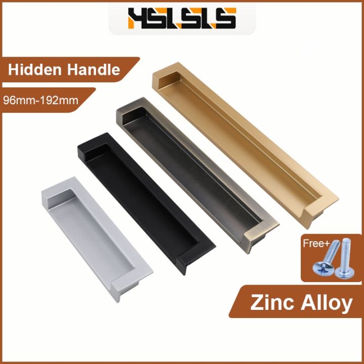 HSLSLS Recessed Handle Black Gold Silver Grooved Extended Handle 96 ...