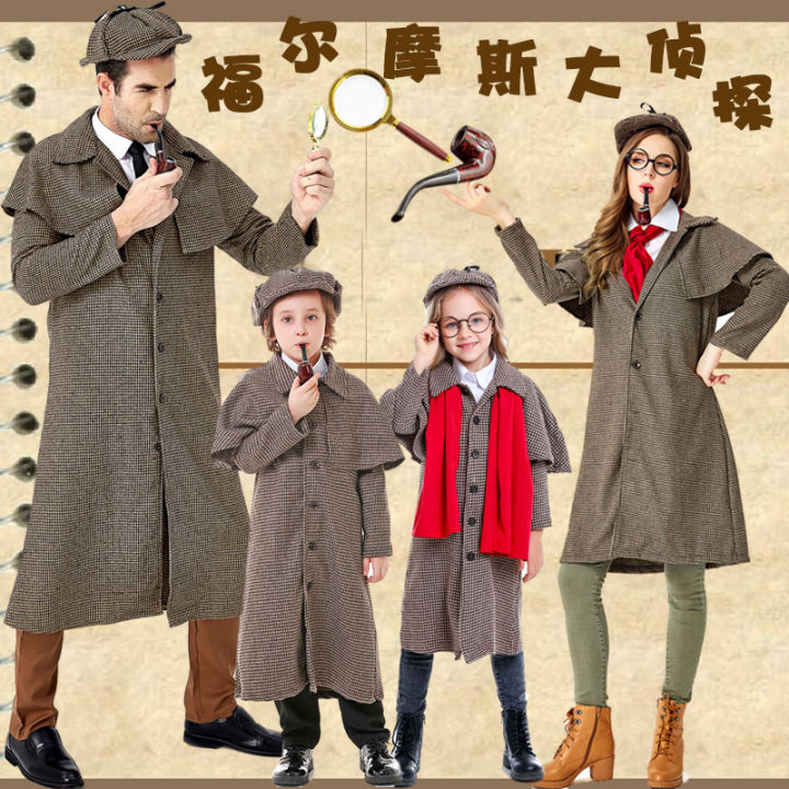 👗👑 Performance clothing~ Sherlock Holmes Cos Costume Parent-Child ...