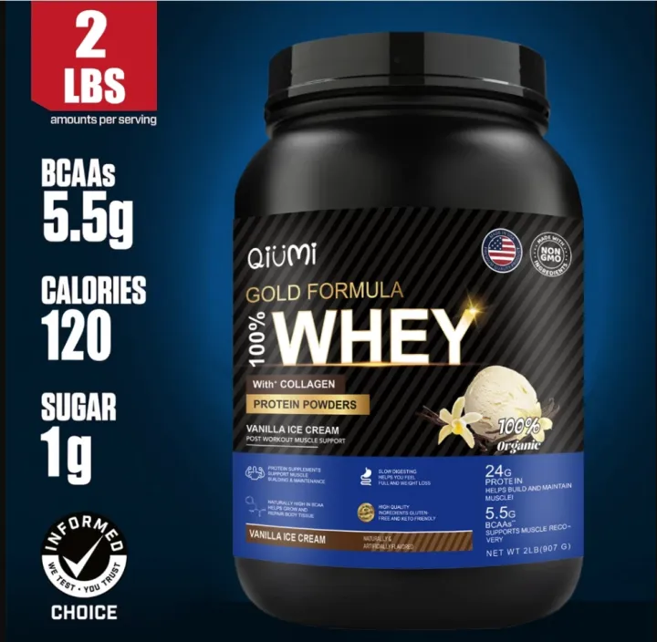 100% Vanilla Flavored Whey Protein Powder Muscle Enhancement Supplement ...
