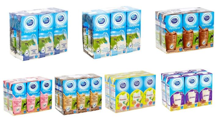 Dutch Lady UHT Milk (6 x 200ml) - Full Cream Low Fat Strawberry ...