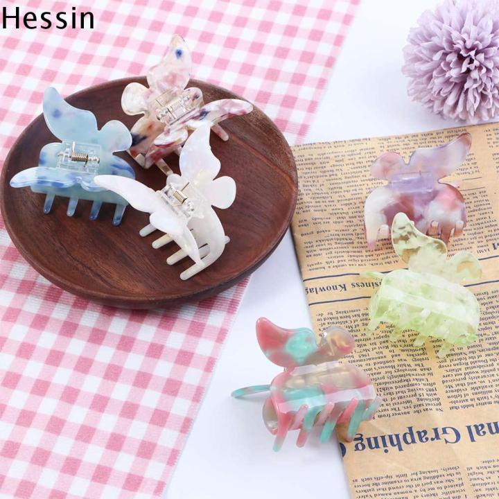 HESSIN แฟชั่น หวาน กรดน้ำส้ม ผีเสื้อ เด็กผู้หญิง เครื่องประดับผม คลิปปู ...