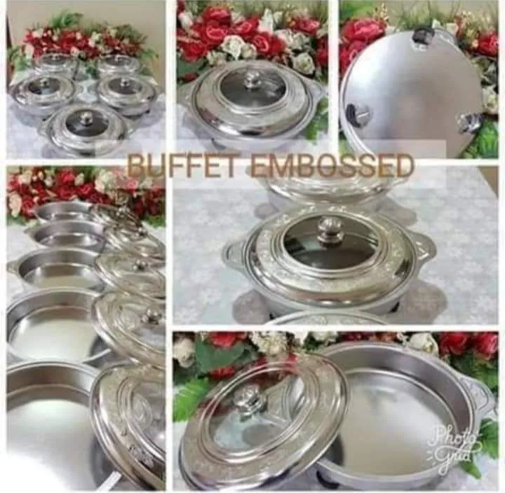 set buffet bulat ukir 4 / 5 biji 5 liter | Lazada