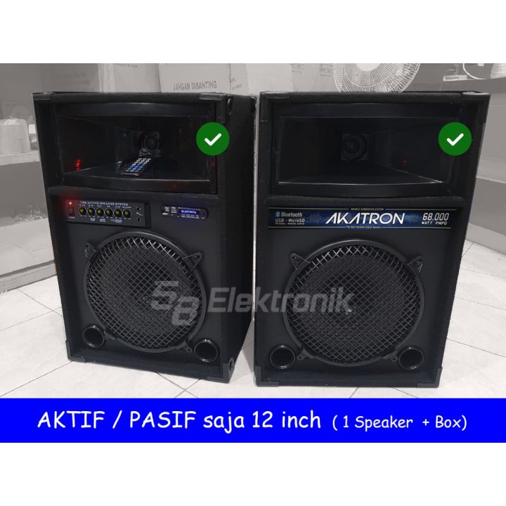 1 BOX SPEAKER AKTIF atau PASIF 12 INCH INCHI SUBWOOFER BLUETOOTH ...
