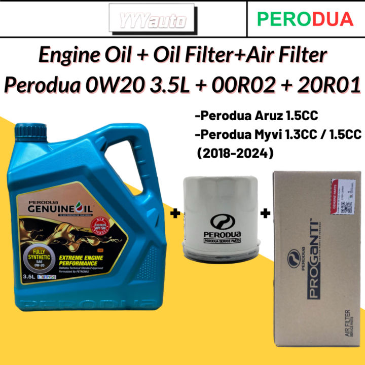 ORIGINAL PERODUA FULLY SYNTHETIC ENGINE OIL SAE 0w20 (3.5L) PERODUA ...