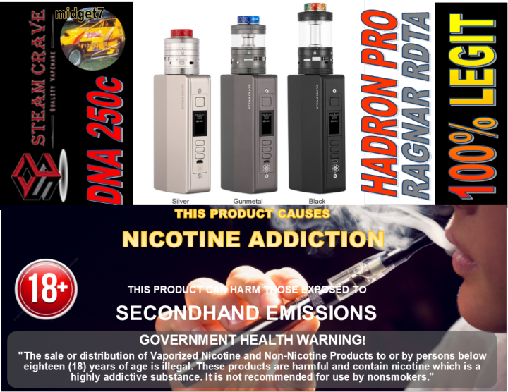 Steam Crave Hadron Pro DNA 250C Box Mod Kit with Aromamizer Ragnar RDTA ...