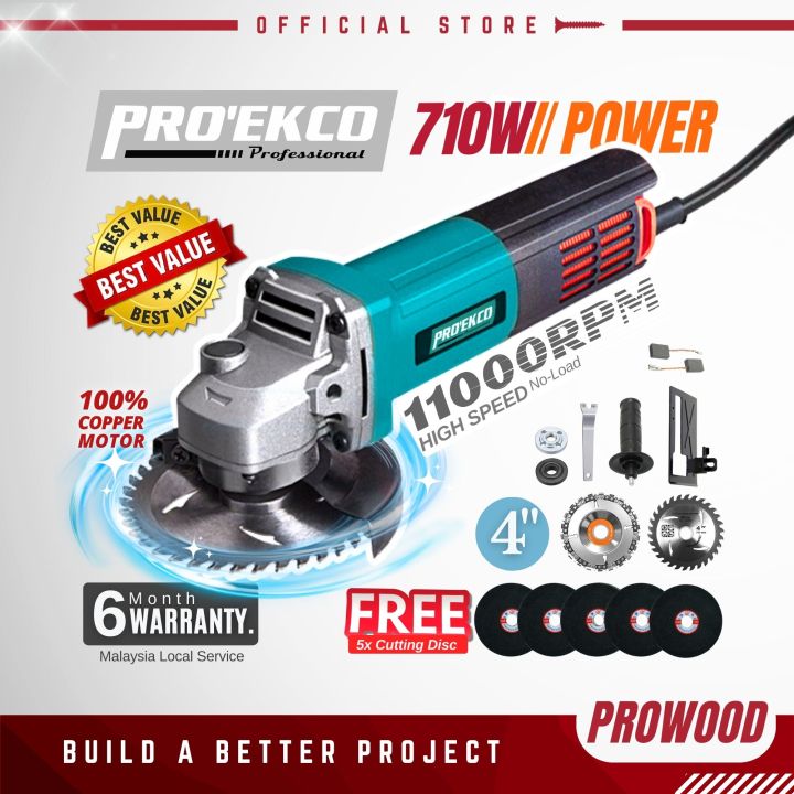 PRO' EKCO EK-AG060 710W 4 Inch Angle Grinder Cutter 220V 100mm PURE ...