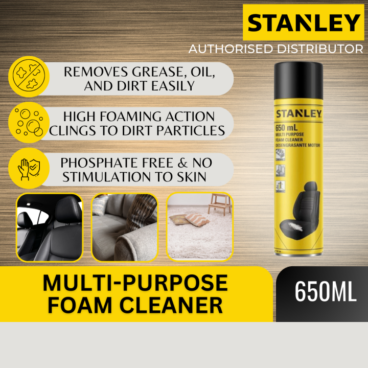 Stanley Multi Purpose Foam Cleaner / Cleans car seat/ Cleans sofa and carpet (650ML) | Lazada