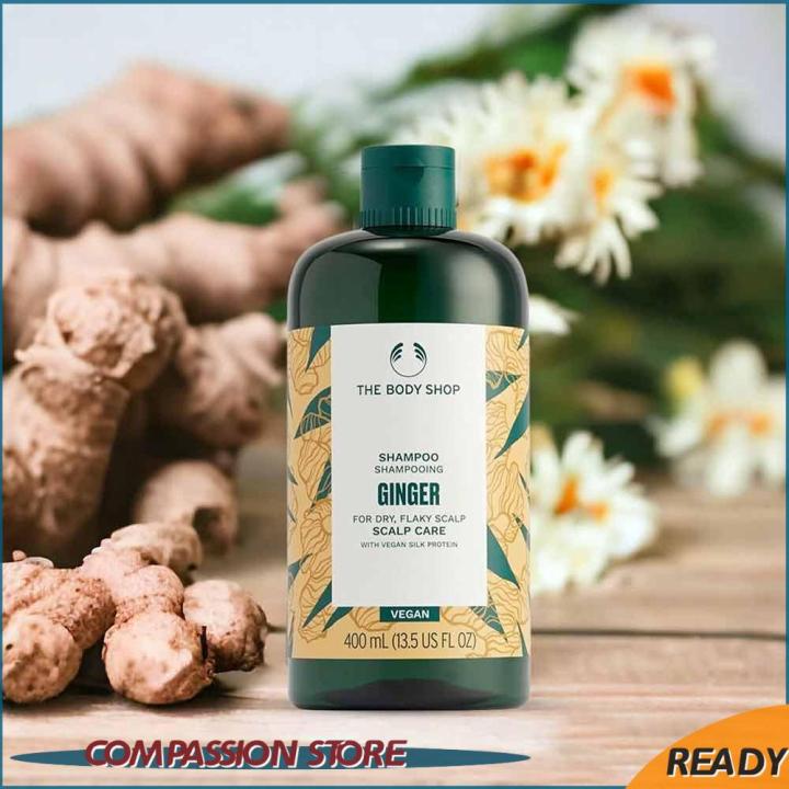 400ml THE BODY SHOP Ginger Anti-Dandruff Shampoo for Dry Flaky Scalp Care Vegan Ginger Shampoo ...