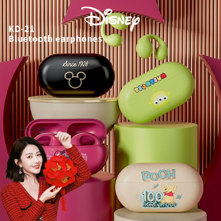 Disney KD21 Clip Ear Earphone Air Conduction Bluetooth Earbuds True ...